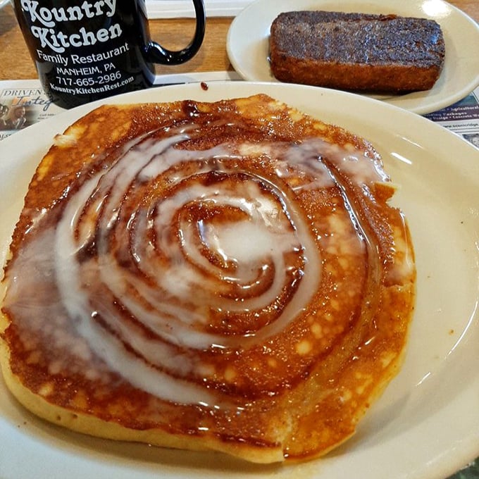 This cinnamon swirl pancake isn't just breakfast – it's dessert with permission to eat it before noon.