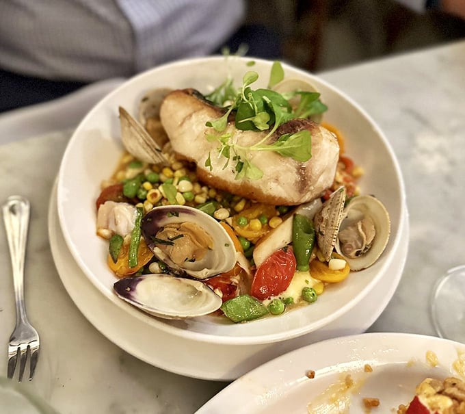 Cioppino loaded with seafood treasures—it's like someone dumped the ocean's greatest hits into one spectacular, steaming bowl of happiness.
