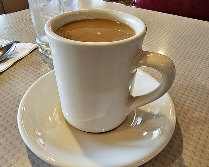 The humble diner mug—delivering liquid motivation since forever. No fancy porcelain can match the honest comfort of this American classic.