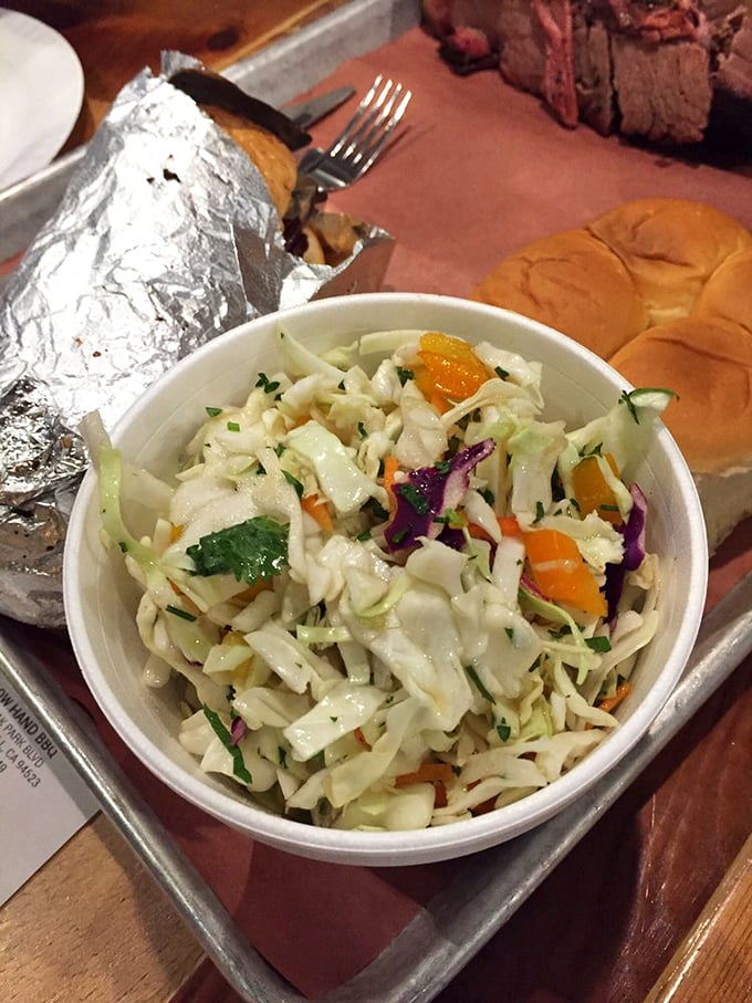 Coleslaw that actually deserves a place on your plate – fresh, crisp, and the perfect counterpoint to all that smoky richness.