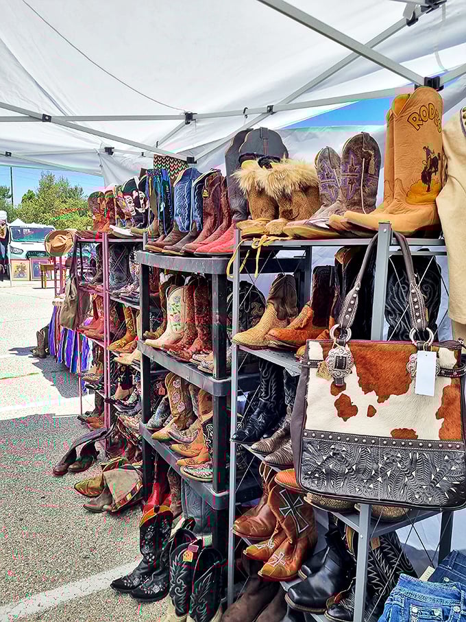 Cowboy couture that's walked a thousand miles. Each scuff and scratch on these boots tells a tale of Western adventure.