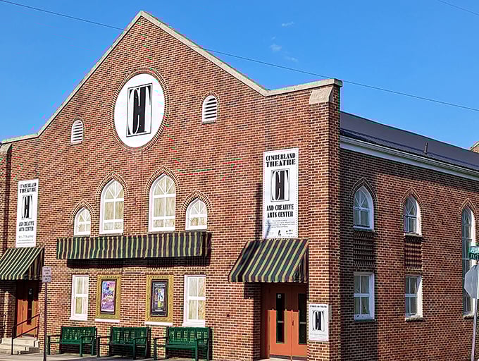 The Cumberland Theatre's brick facade houses dramatic treasures within, proving small-town arts can deliver Broadway heart without Manhattan prices.