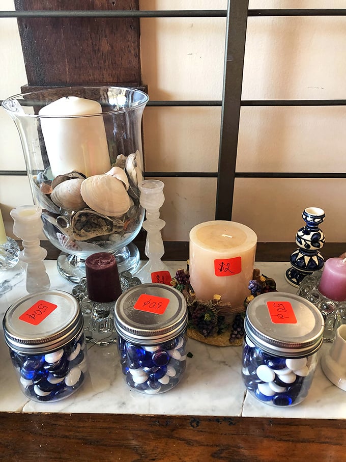Coastal elegance in miniature—these decorative jars filled with sea-colored glass beads offer affordable ways to bring beachy vibes to Connecticut homes.