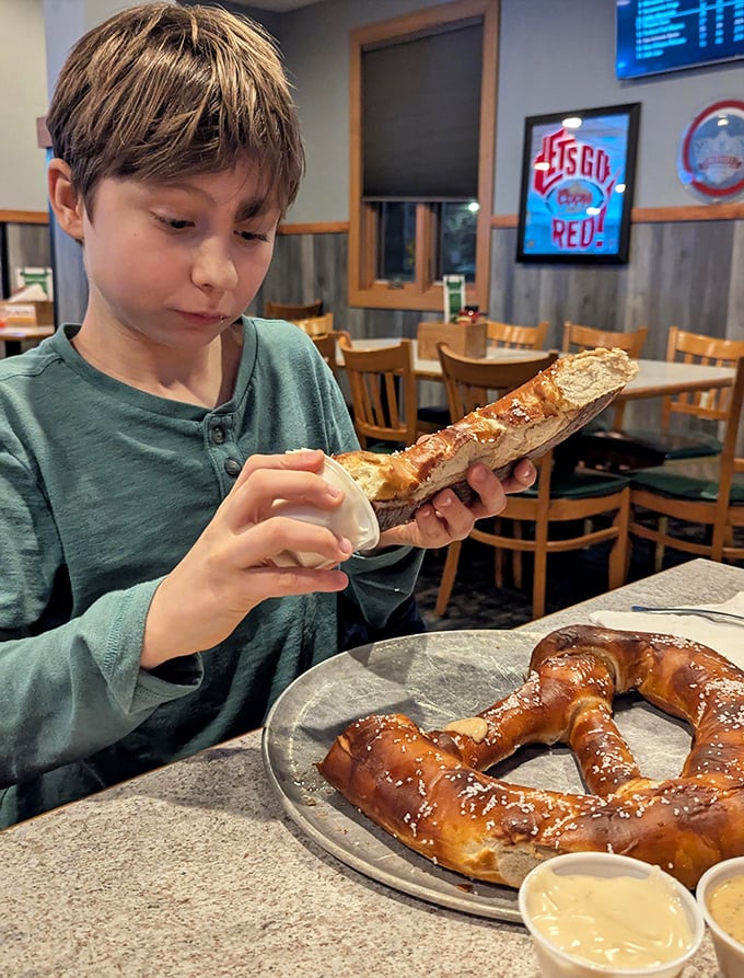 Even the kids know a good thing when they see it. That giant pretzel isn't just food – it's an edible adventure.