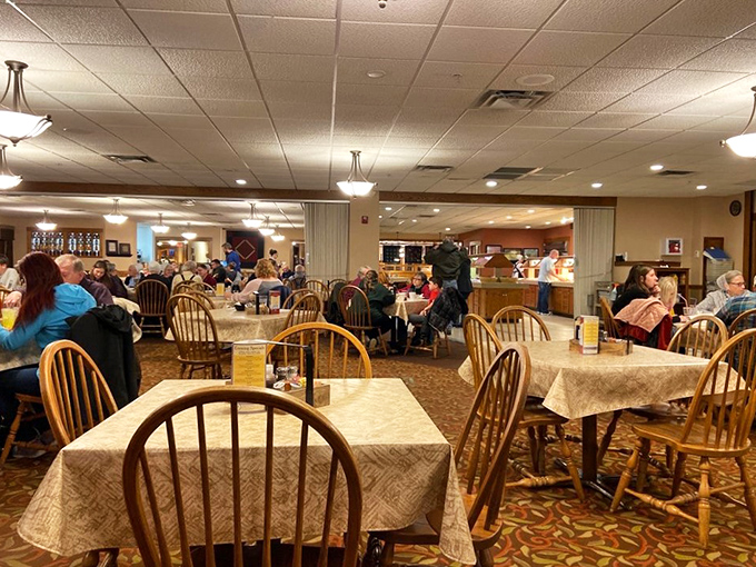 The dining room hums with the satisfied murmurs of patrons who've discovered what locals have known for years – this is Ohio's comfort food headquarters.