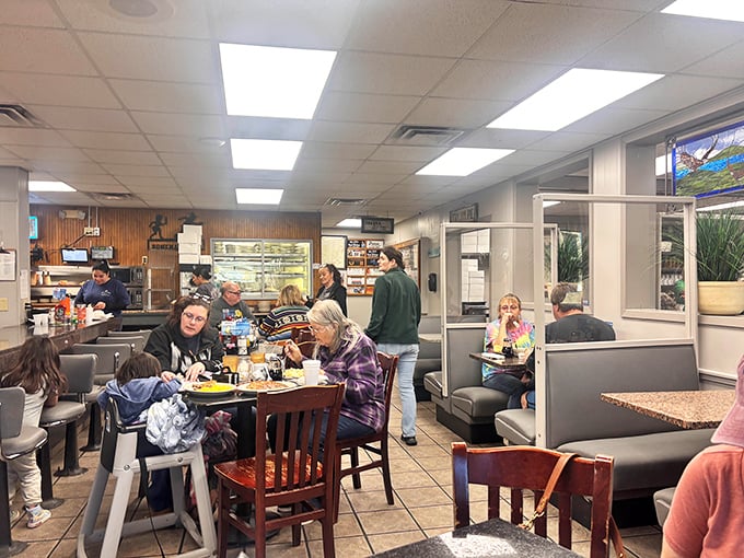 Where strangers become neighbors over plates of comfort food. Notice how nobody's looking at their phones? That's the Blue Bonnet magic.