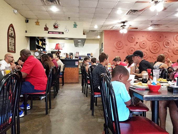 The true measure of a great breakfast spot: a diverse crowd united by the universal language of "pass the syrup, please."