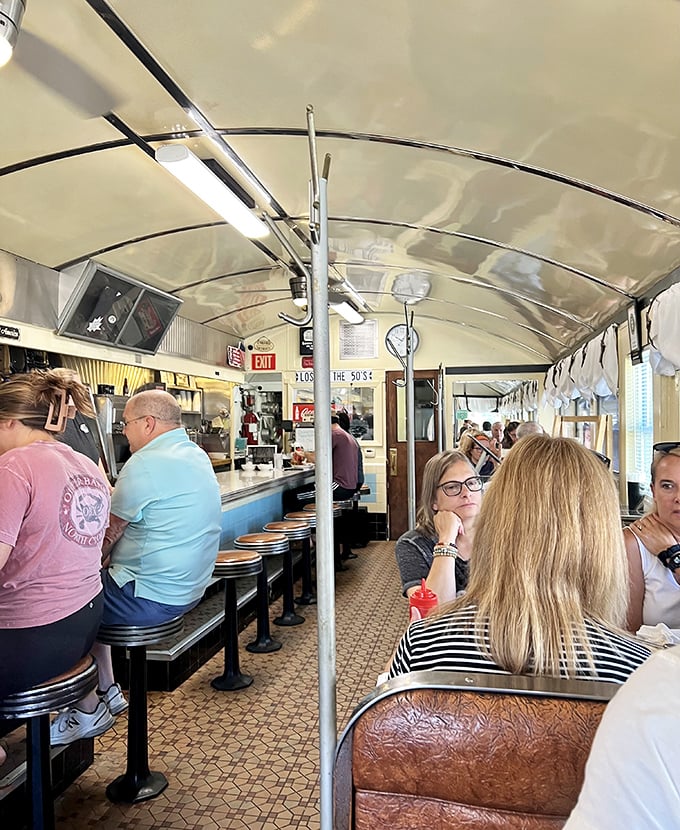 Where strangers become neighbors and calories don't count – the Lawrence Park Dinor's narrow car design ensures conversation is always on the menu.