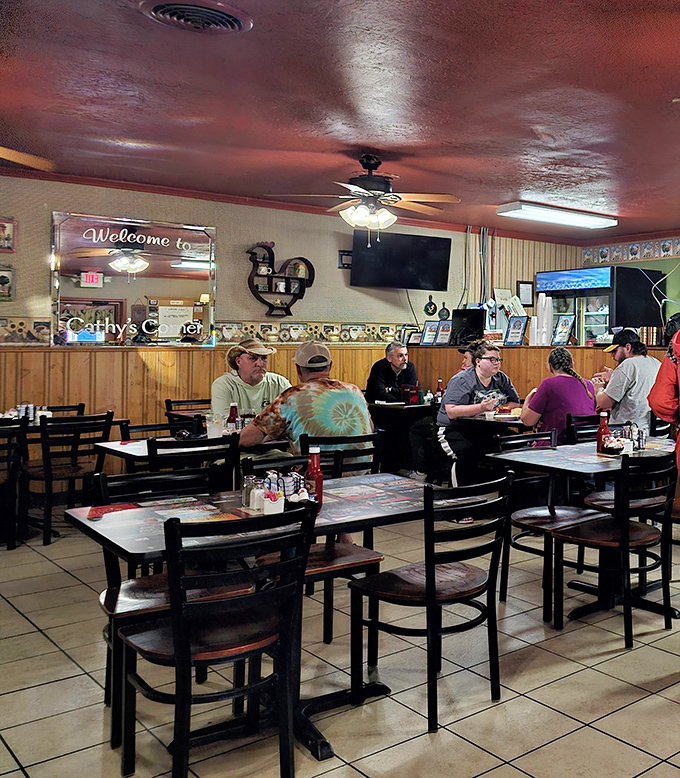 The dining room buzzes with the symphony of forks against plates and conversation—the universal soundtrack of a community breakfast spot done right.