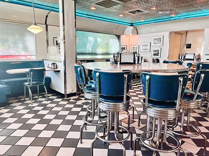 The dining area's retro charm isn't manufactured nostalgia—it's the real deal, preserved like a time capsule of American dining.