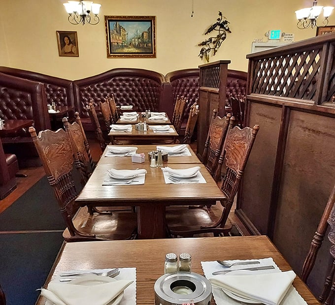 These booths aren't just seating—they're private dining sanctuaries where serious food appreciation happens without judgment.