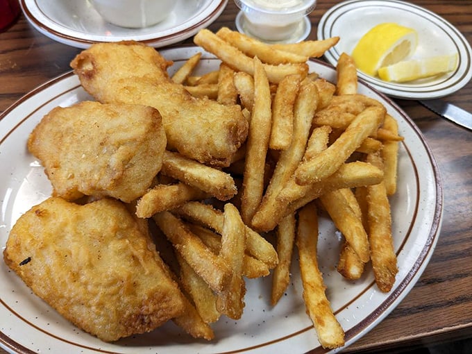 Fish and chips proving the Bomber doesn't just own mornings – they've conquered lunch too.