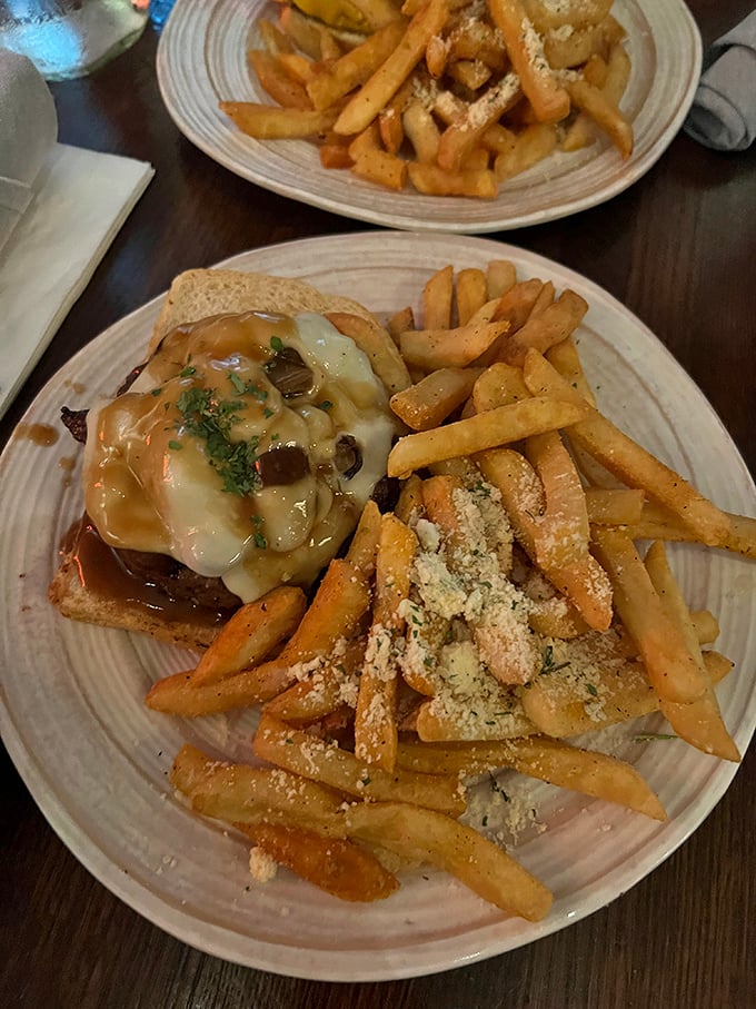 Parmesan fries that make French diplomats weep with envy. The perfect sidekick to any burger adventure—crispy, cheesy, and utterly addictive.