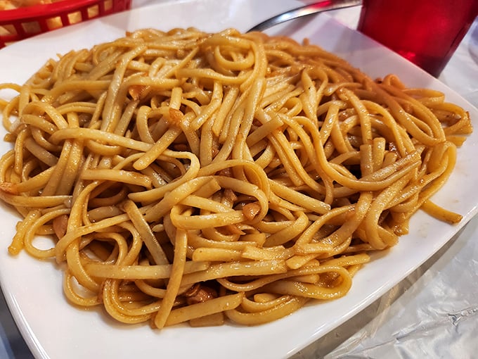 These garlic noodles aren't just a side dish—they're the supporting actor who steals the show. Simple perfection that haunts your food dreams.