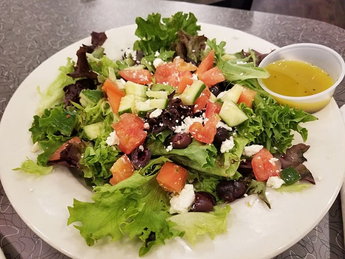 Even the salads at this temple of comfort food deserve respect—this Greek creation brings Mediterranean sunshine to Beale Street with every crisp, feta-topped bite.