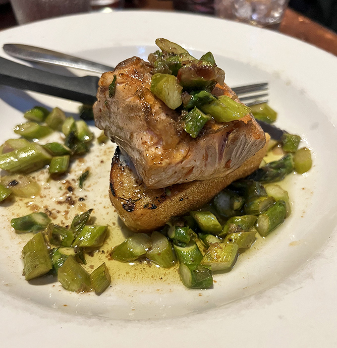 Salmon meets asparagus in a spring romance that would make even Shakespeare jealous of the pairing.