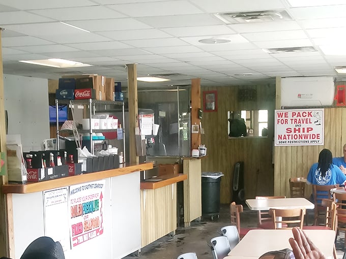 The counter service setup at Walker's—where barbecue dreams are ordered, fulfilled, and occasionally cause spontaneous happy dances.