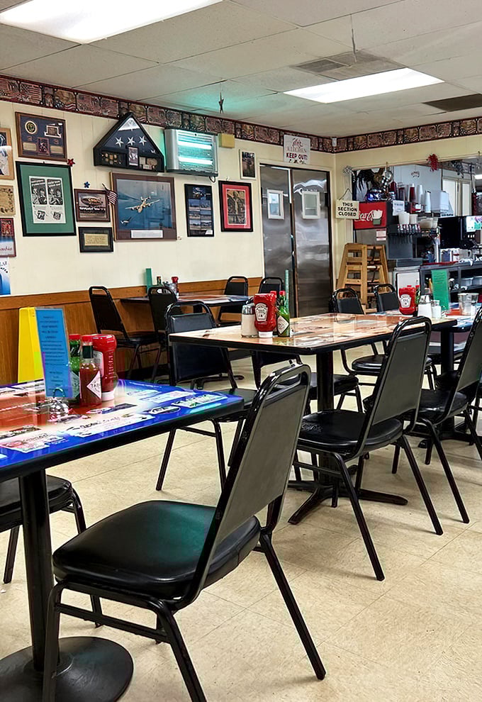 Aviation memorabilia meets comfort food haven – Flo's dining room is where hungry pilots and civilians alike find their happy place.
