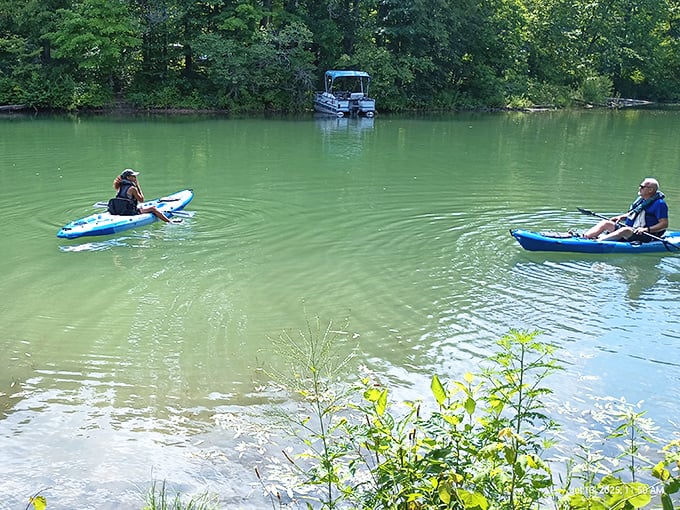 Kayaking Summit Lake – where social distancing was cool long before it was mandatory. Just you, a paddle, and endless blue therapy.
