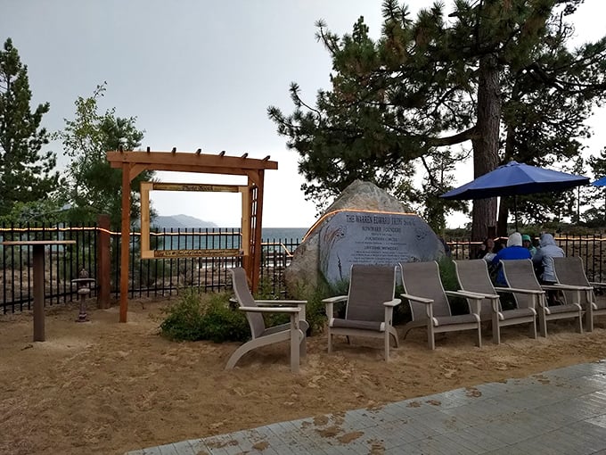 The Warren Edward Trepp Stage's waiting area—where even the chairs get a million-dollar view.