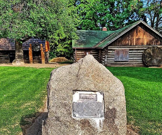 Log cabins at the Lassen Historical Museum—where California history doesn't require expensive interactive exhibits to tell its story.