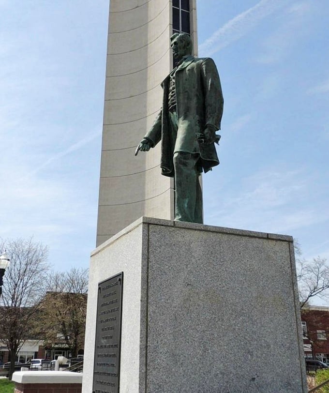 This bronze statue stands as a testament to Jefferson's historical significance, silently watching over a town that honors its past.