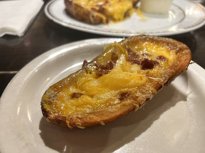 A loaded potato skin that's more cheese than potato—exactly as the universe intended it to be.