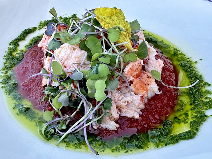 This isn't just lobster cocktail—it's a seafood masterpiece that belongs in the Louvre, if the Louvre served incredibly fresh shellfish.