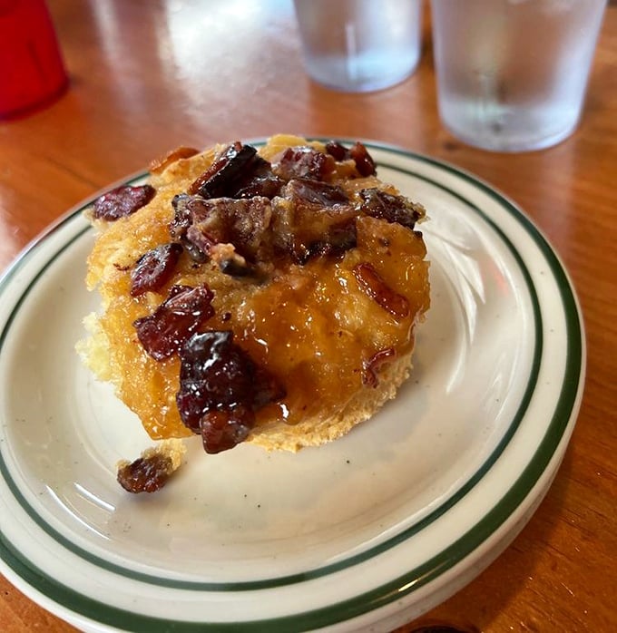 Not just a biscuit—a maple bacon revelation that makes you wonder why you've wasted years eating ordinary breakfast pastries.