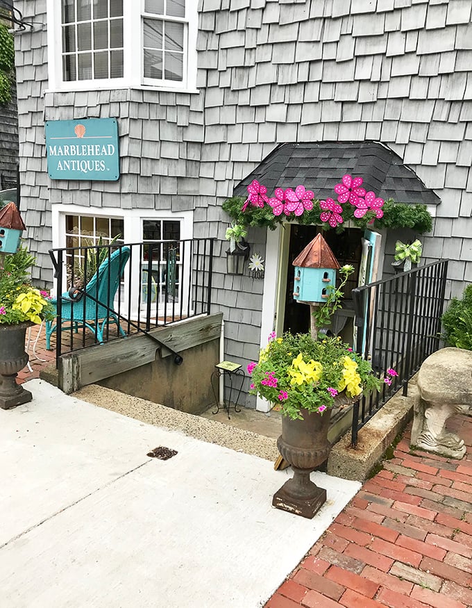 Marblehead Antiques offers the kind of weathered-shingle charm that makes you want to quit your job and open a shop selling sea glass and memories.