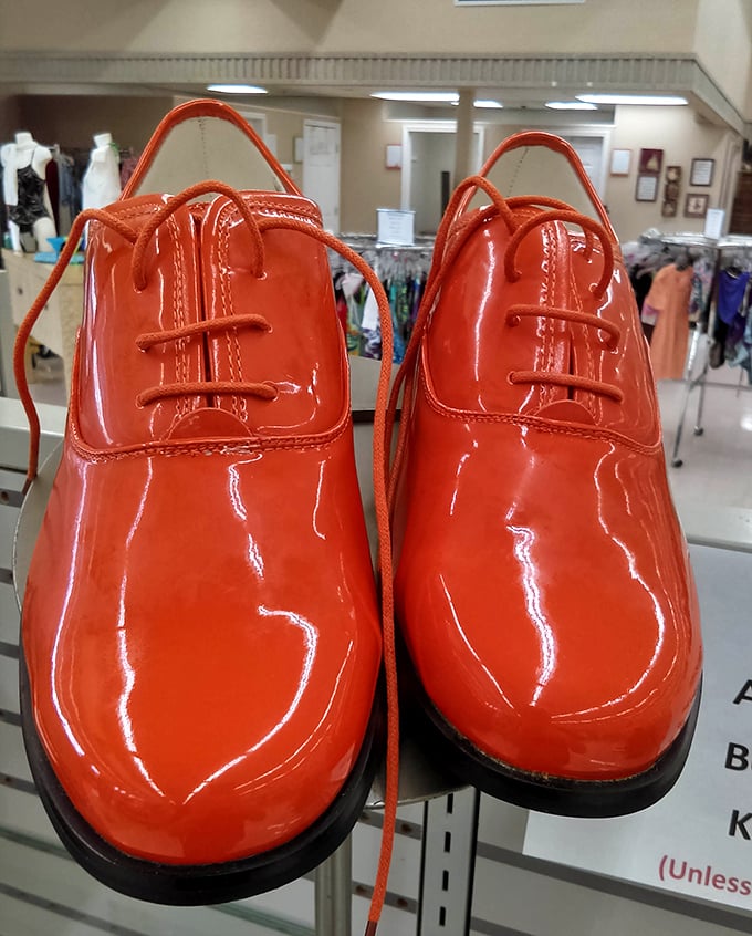 Fire-engine red dress shoes that scream "confidence"—perfect for anyone who believes life's too short for boring footwear.