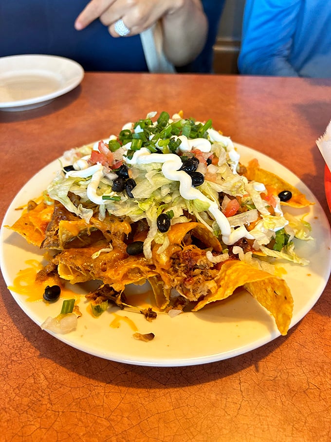 Nachos get the full barbecue treatment here, because why should chips have all the fun alone?