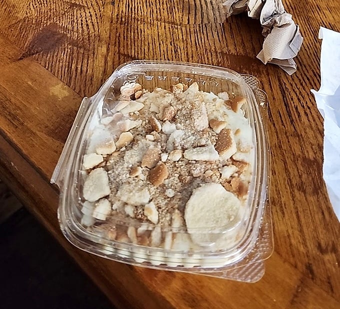 Banana pudding with crumbled vanilla wafers—the dessert equivalent of a warm hug from your favorite aunt. Sweet, nostalgic, and utterly irresistible.