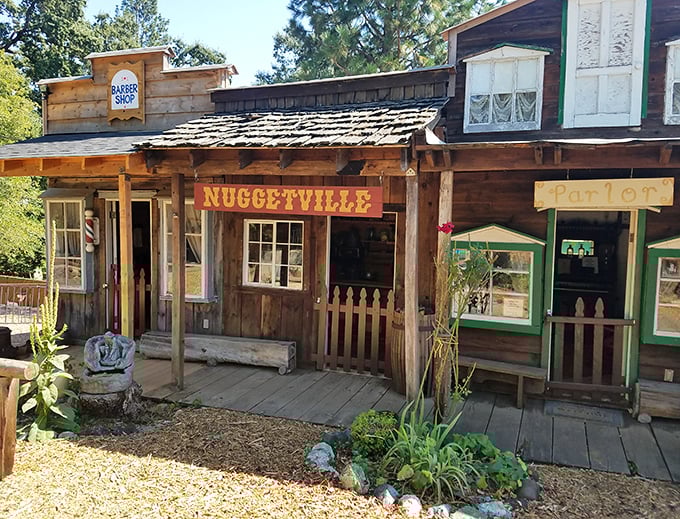 Step back in time at Nuggetville. This Gold Rush-inspired façade celebrates Paradise's connection to California's storied past with charming western flair.