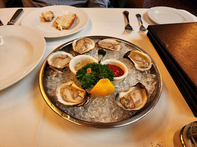 These oysters on ice aren't just appetizers; they're an experience – briny treasures from the sea that taste like the ocean decided to send you a love letter.
