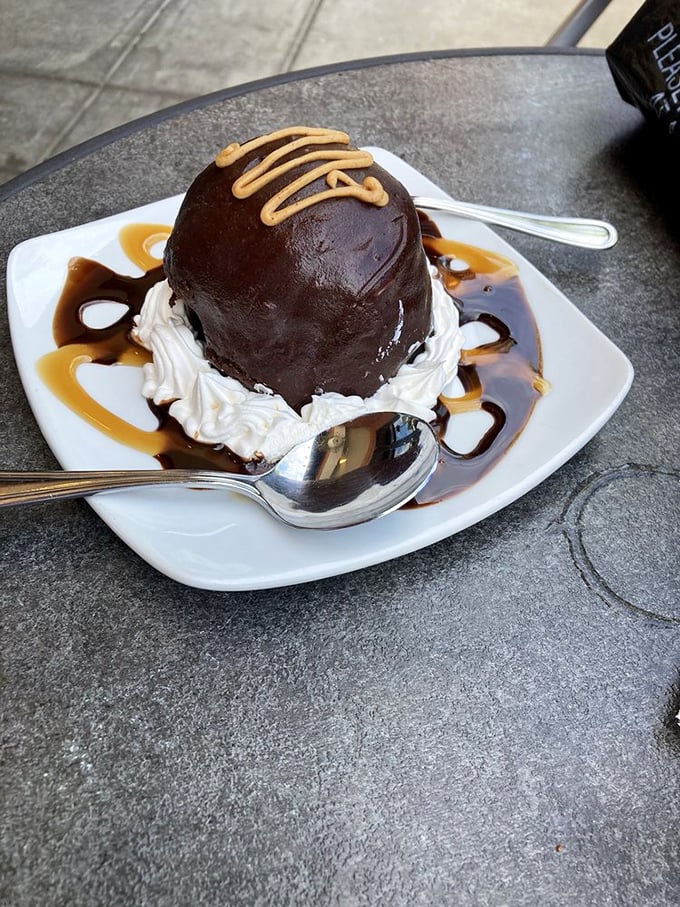Chocolate dome dessert that doesn't just satisfy your sweet tooth—it throws a party for it. 