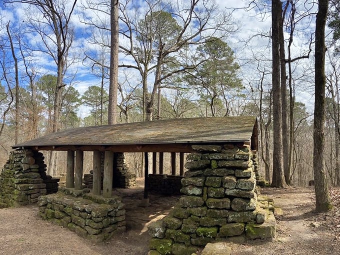 This CCC-built pavilion has weathered decades of family picnics, providing shelter and stories since before Instagram could document either.