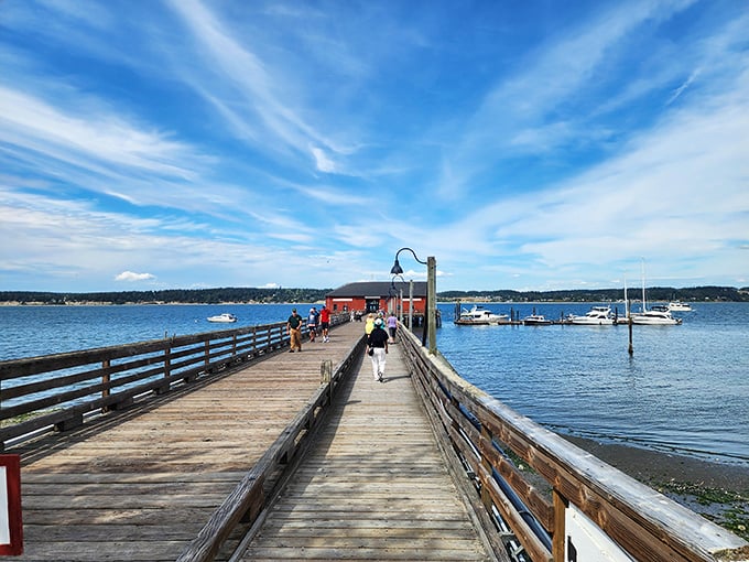 The Coupeville Wharf stretches into Penn Cove like a wooden welcome mat to the Salish Sea. Walk slowly – these planks have stories to tell.
