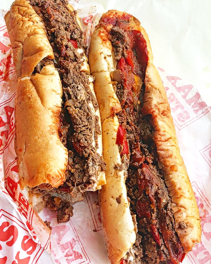 Two cheesesteaks side by side – a buddy comedy where both stars get equal billing and nobody leaves hungry.
