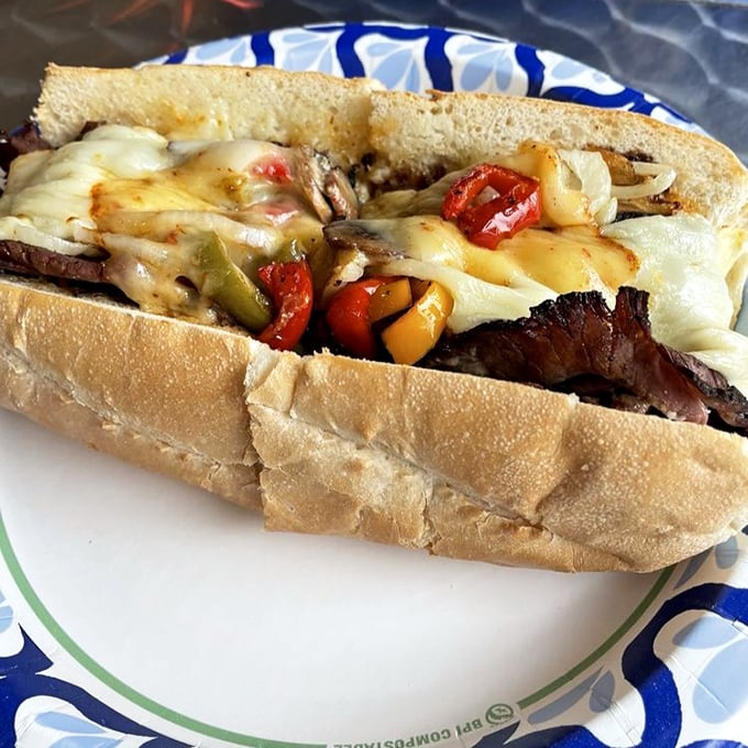 A Philly that would make Philadelphians nod in respect—tender meat, peppers, and cheese melding into handheld bliss.