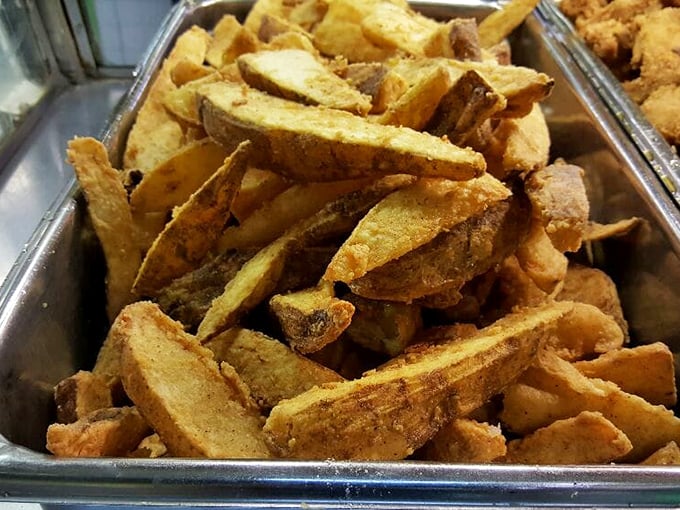These aren't just potato wedges—they're golden boats sailing on a sea of deliciousness. Crispy outside, fluffy inside perfection.
