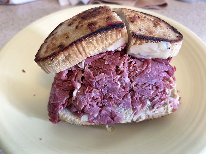 The Reuben: where corned beef meets Swiss in a grilled sandwich romance that would make Meg Ryan and Tom Hanks jealous.