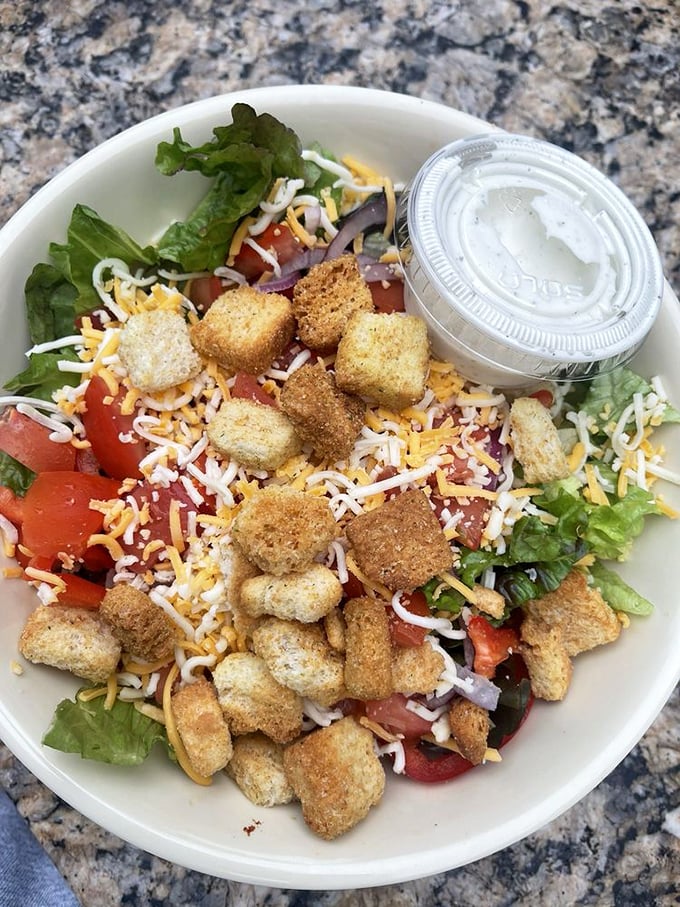 Even the salads here look like they mean business – fresh, colorful, and actually satisfying.