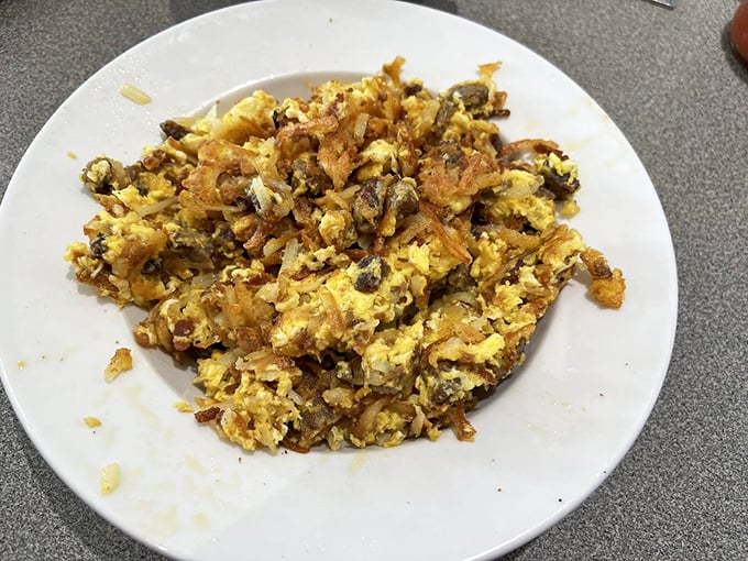 Breakfast of champions! This hearty scramble looks like what Olympic athletes should eat before competing in the Comfort Food Games.