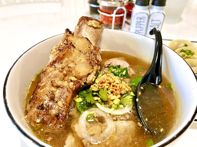 Short rib pho that's worth crossing state lines for. The broth alone took longer to prepare than most relationships last these days.