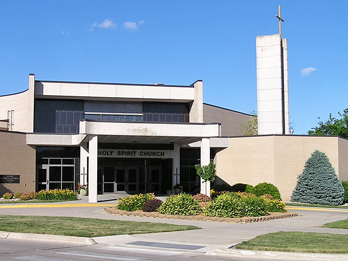 Holy Spirit Church's modern architecture reaches skyward with clean lines and thoughtful landscaping. Faith communities here provide both spiritual guidance and potluck suppers worth setting your watch by.