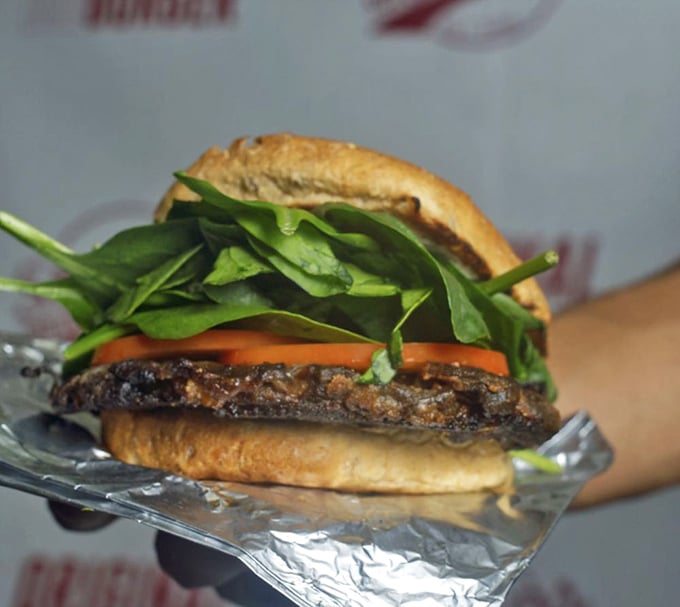 Even vegetarians deserve burger bliss – this portobello creation proves Stamps doesn't discriminate when it comes to delivering flavor bombs.