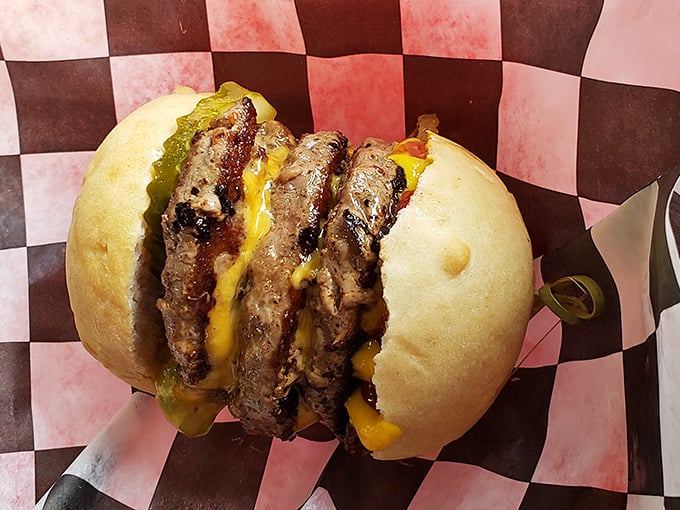 This isn't just a slider—it's three perfect bites of American ingenuity, where beef, cheese, and bun achieve perfect harmony.