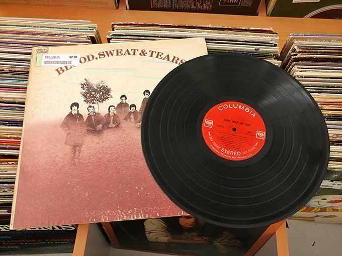 Vinyl treasures await the patient hunter. Blood, Sweat & Tears never looked so good—or cost so little. Your turntable is getting excited just looking at this.