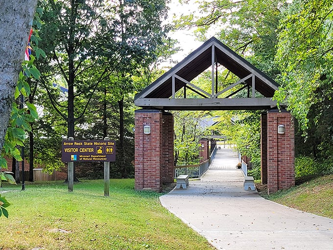 The visitor center entrance beckons like a portal to the past—less intimidating than a time machine, more informative than a history book.